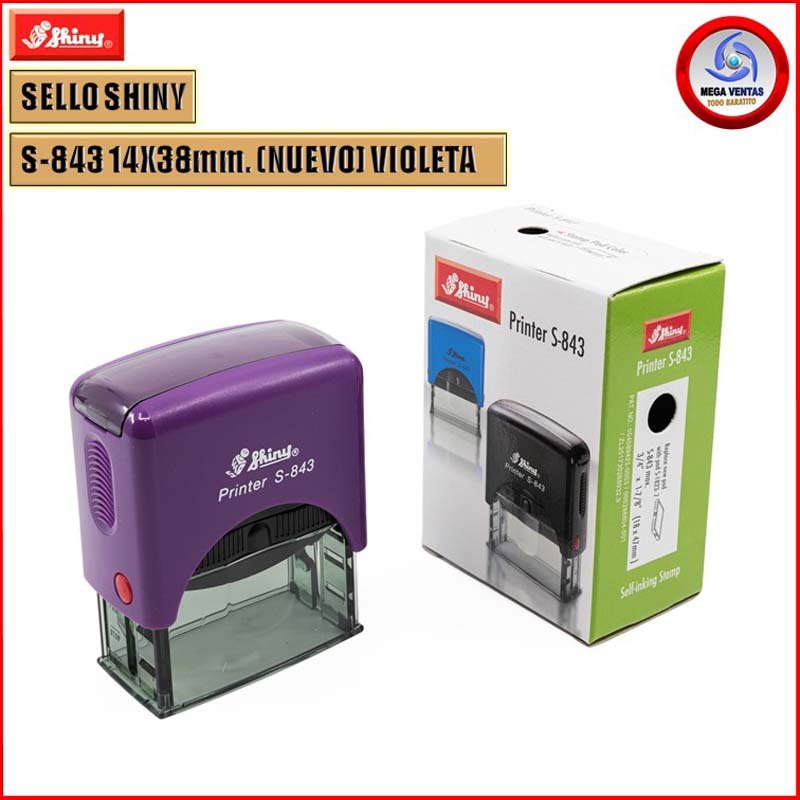 🟣 SELLO SHINY S-542 42X42mm. CUADRADO - Sellos Shiny Ecuador