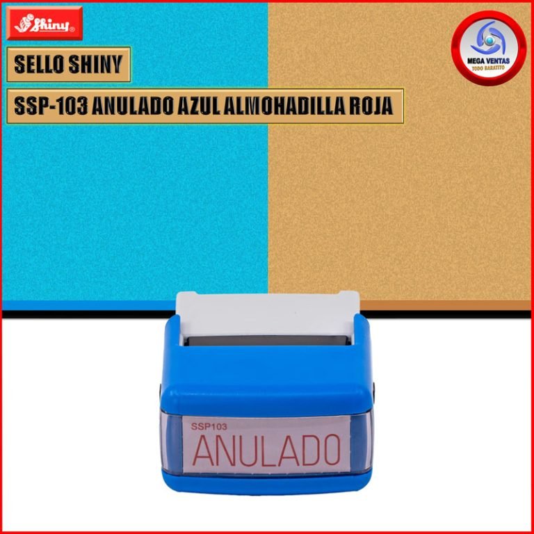 SELLO SHINY SSP-103 ANULADO AZUL ALMOHADILLA ROJA - Sellos Shiny Ecuador