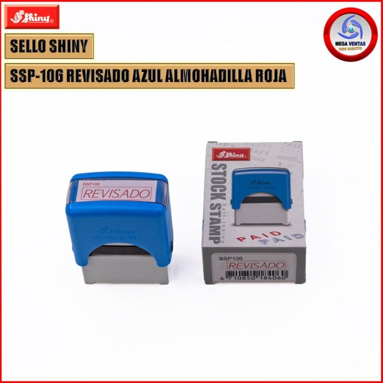 SELLO SHINY SSP-106 REVISADO AZUL ALMOHADILLA ROJA - Sellos Shiny Ecuador