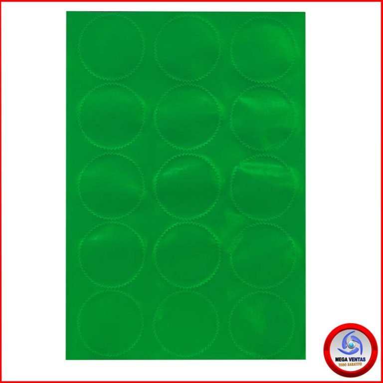 STICKER SHINY SELLO SECO - VERDE (50mm.) - Sellos Shiny Ecuador