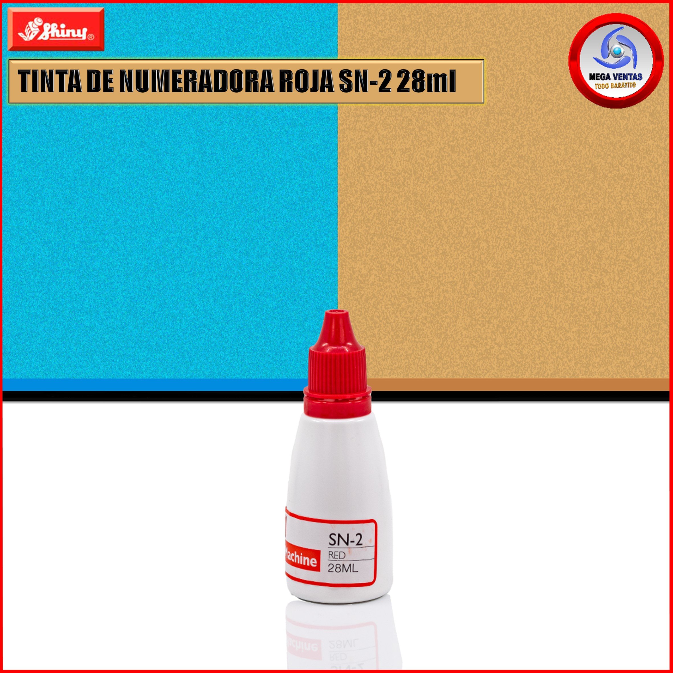 TINTA SHINY SN-2 NUMERADORA ROJA (28ML.) - Sellos Shiny Ecuador
