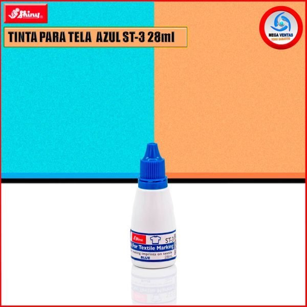 TINTA SHINY ST-2 PARA TELA - AZUL (28ML.) - Sellos Shiny Ecuador